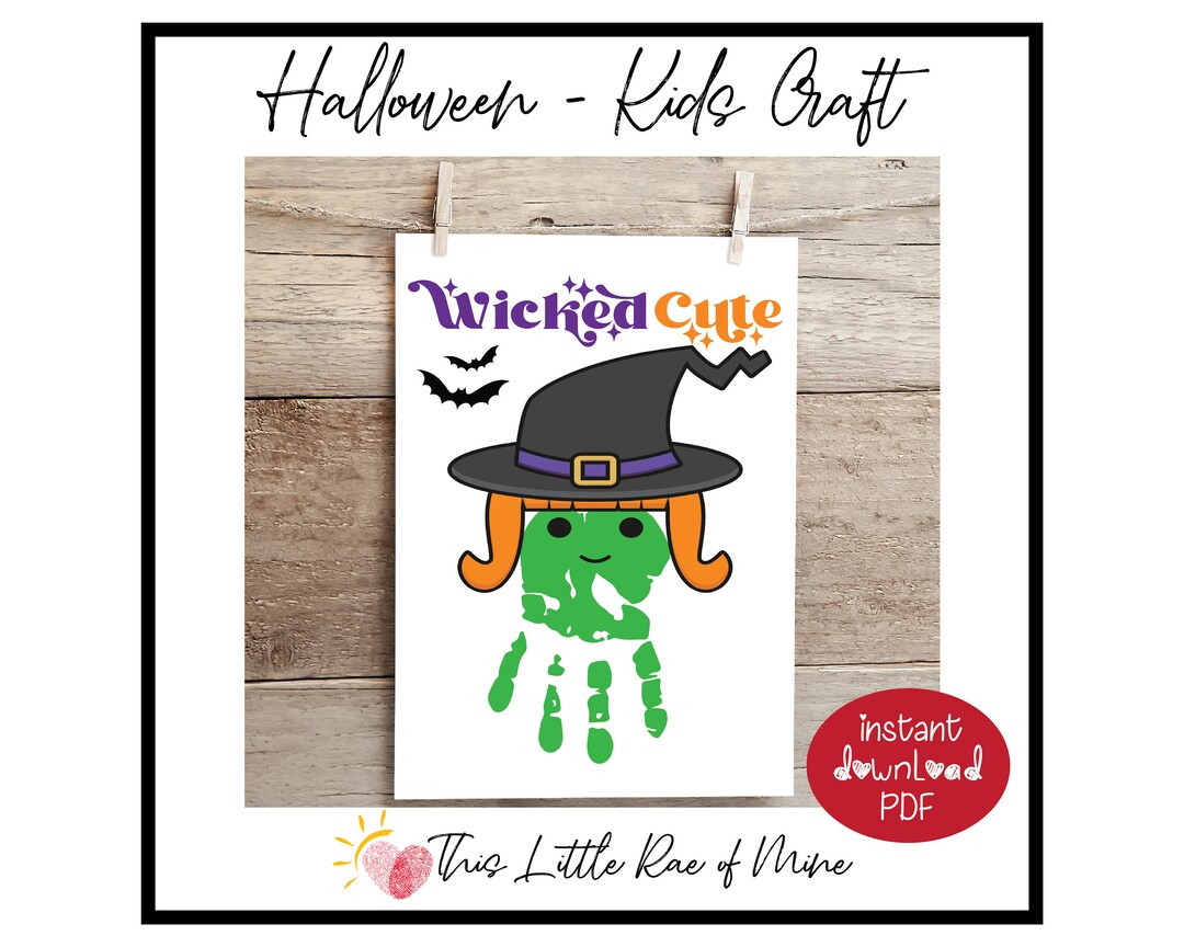 Wicked Cute - Witch - Happy Halloween - Handprint - October - Handprint ...