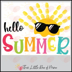 Hello Summer - Sun - Fingerprint Art - Printable - Summer - Keepsake ...