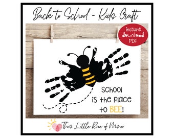 Dinosaur Back to School Handprint Art Craft My First Day of - Etsy