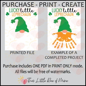 Lucky Little Leprechaun - St Patrick's Day Gnome - Handprint Art ...