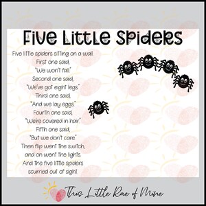 Five Little Spiders - Halloween - Poem - Handprint Art - Keepsake ...