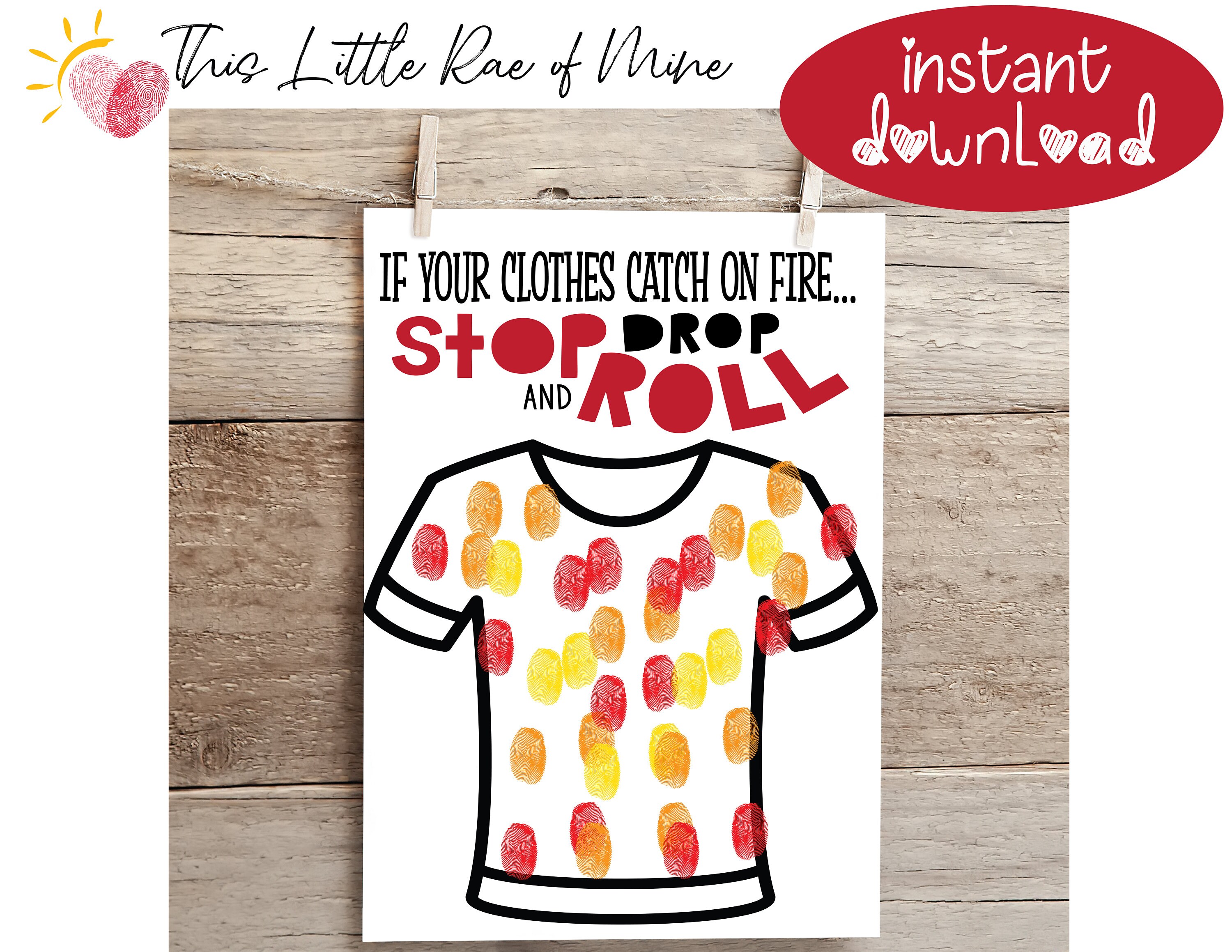 Stop Drop Roll Printables