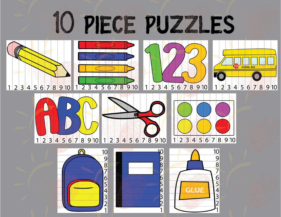 Back to School Number Sequence Puzzle Printable Math - Etsy