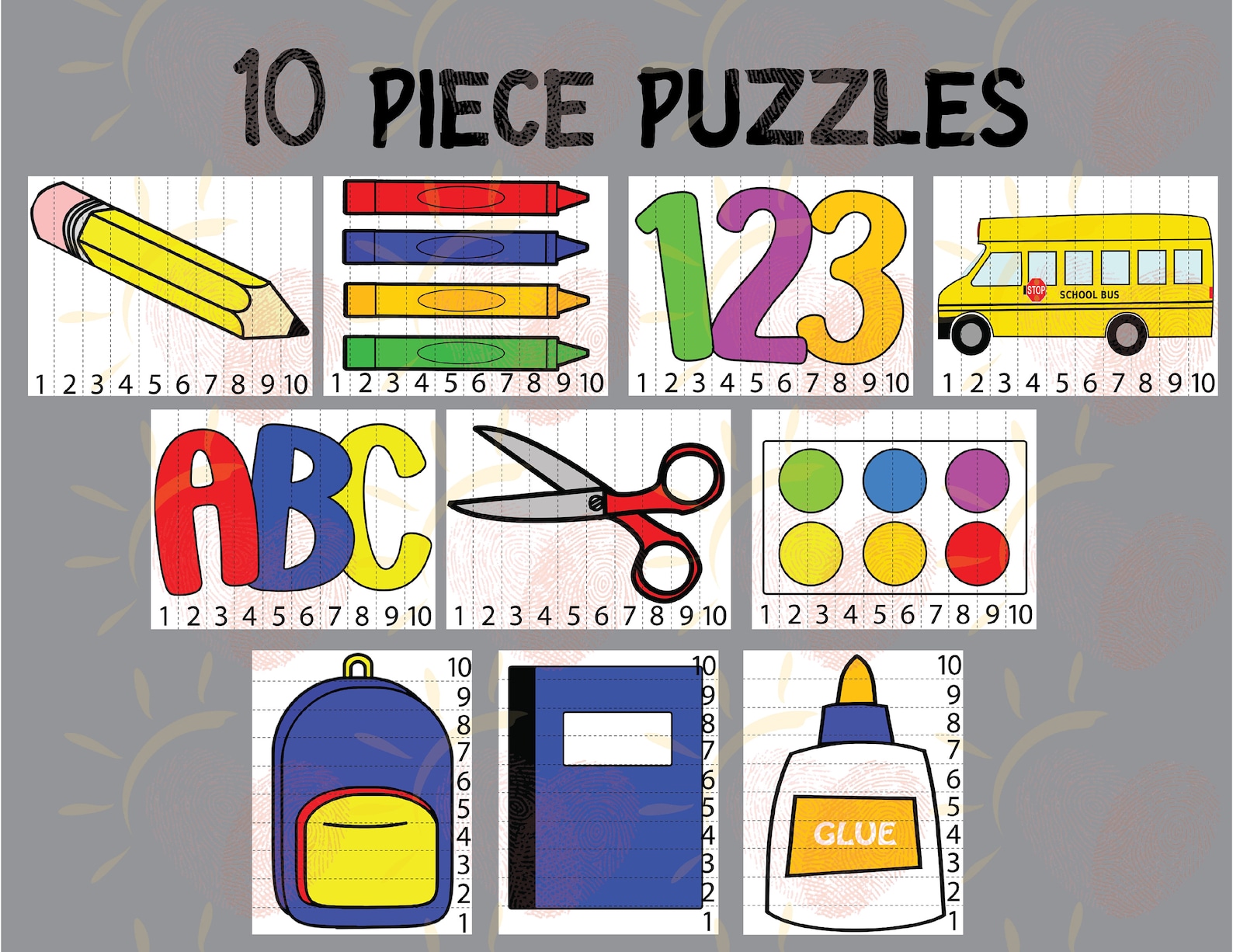 Back to School Number Sequence Puzzle Printable Math - Etsy