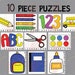 Back to School Number Sequence Puzzle Printable Math - Etsy