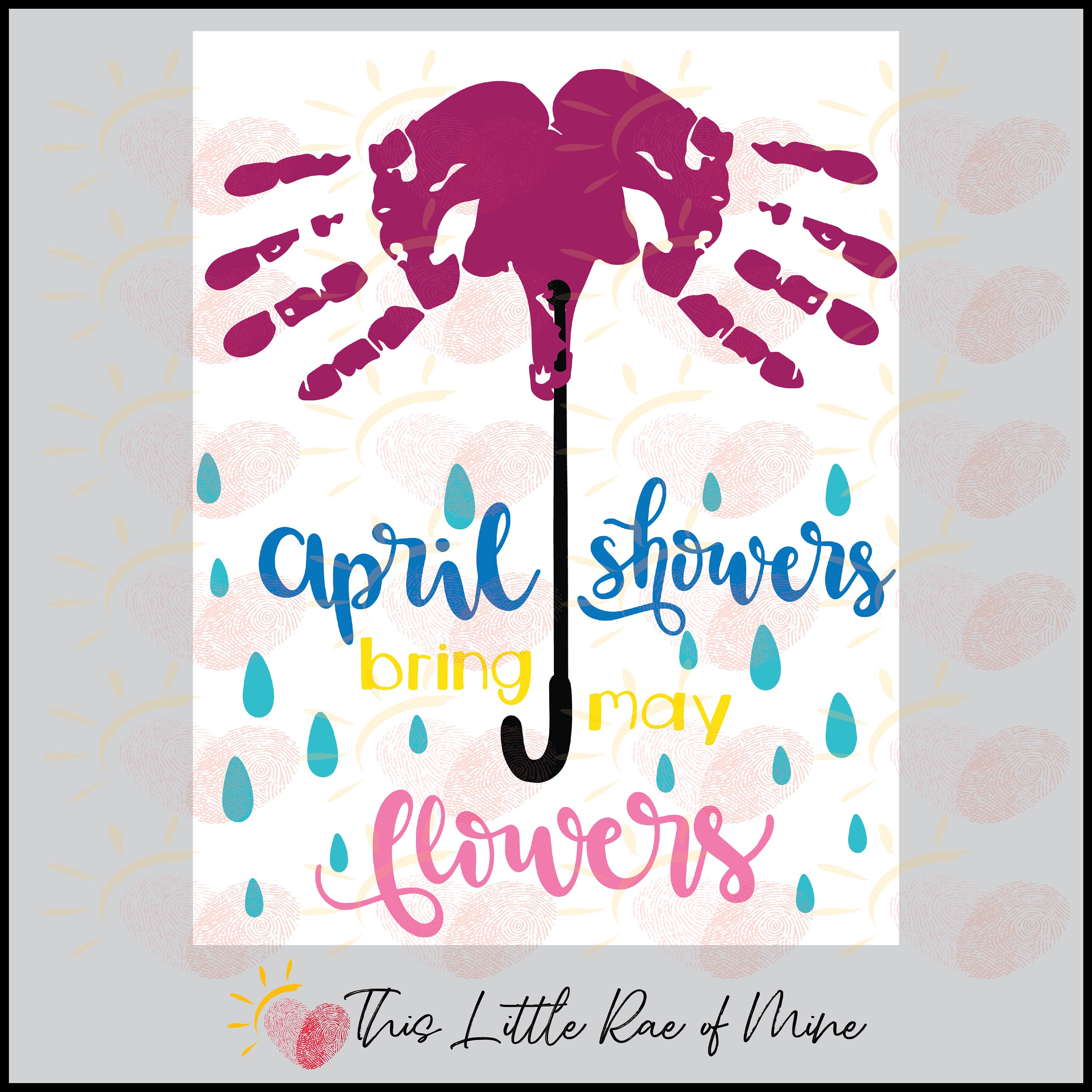 April Showers Bring May Flowers - Handprint Art - Keepsake - Easter ...