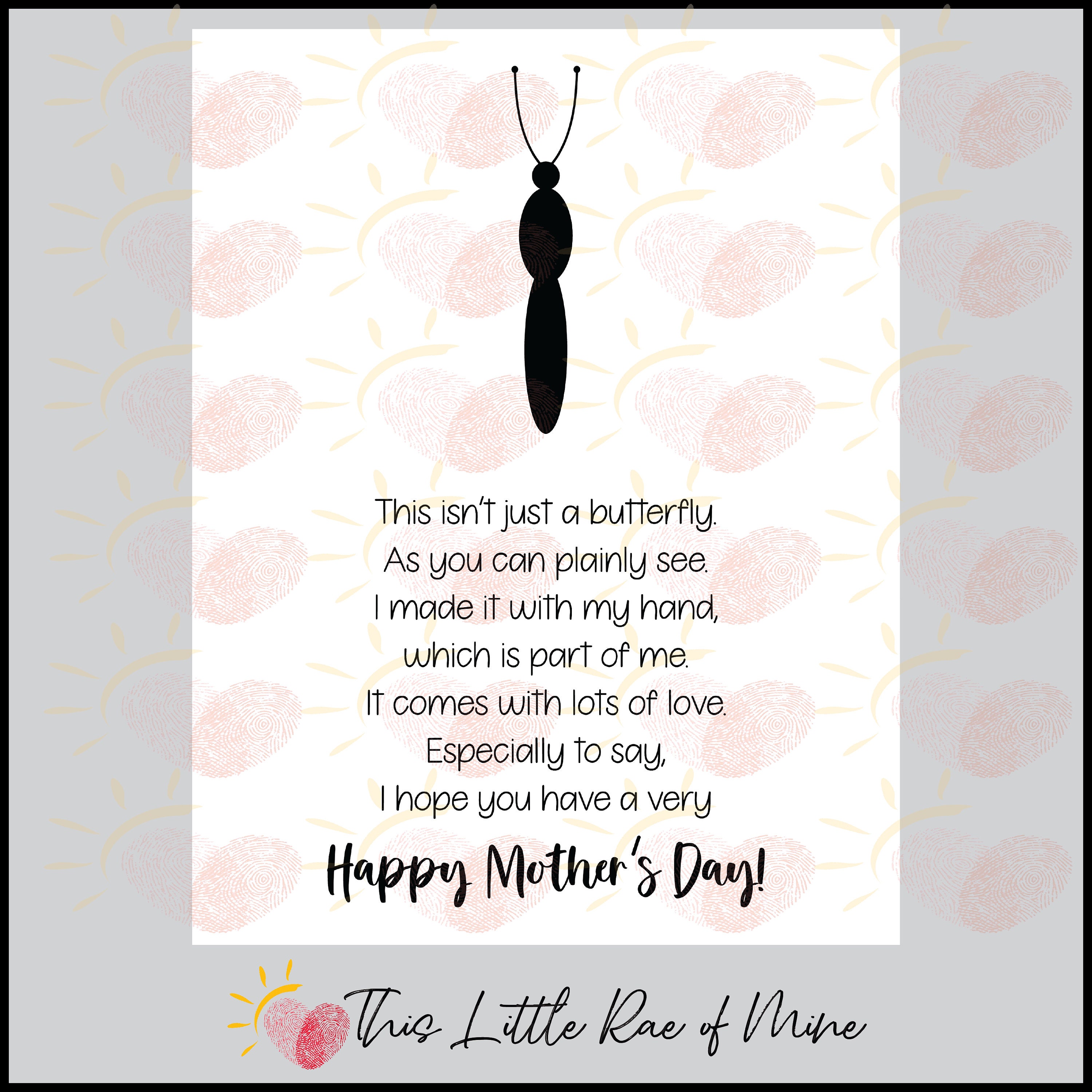 Butterfly Mother's Day Handprint Art Gift - Etsy