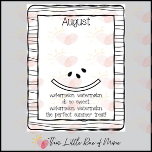 August - Watermelon Handprint Art Keepsake - Printable - DIY Kid Craft ...