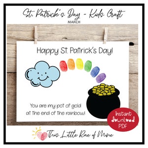 Rainbow - Pot of Gold - St Patrick's Day Printable - Handprint Art ...