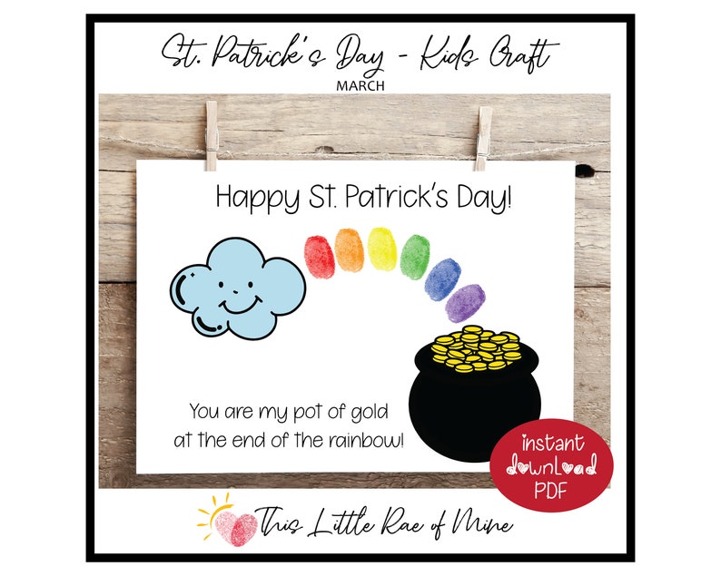Rainbow Pot of Gold St Patrick's Day Printable - Etsy