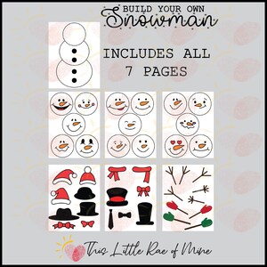 Build Your Own Snowman Christmas Winter Holiday Snow Printable Activity ...
