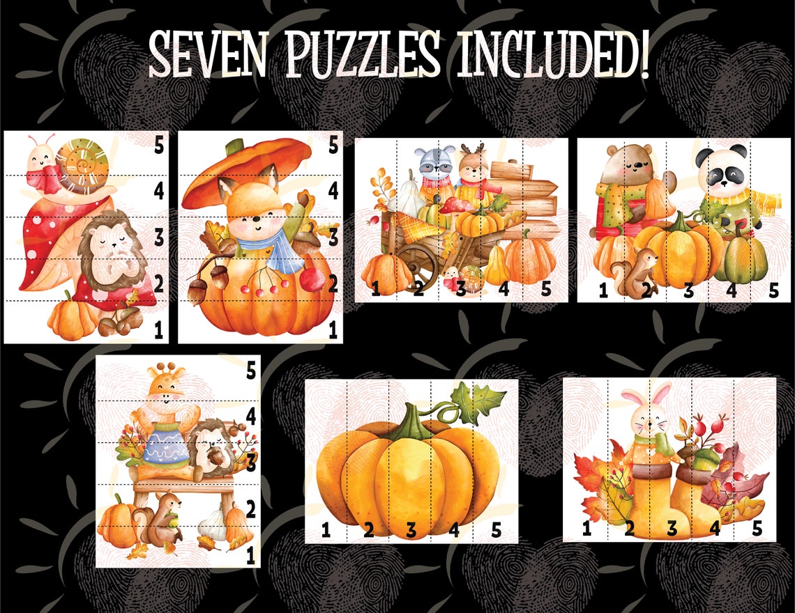 Fall Number Sequence Puzzle Printable Number Activity Math - Etsy