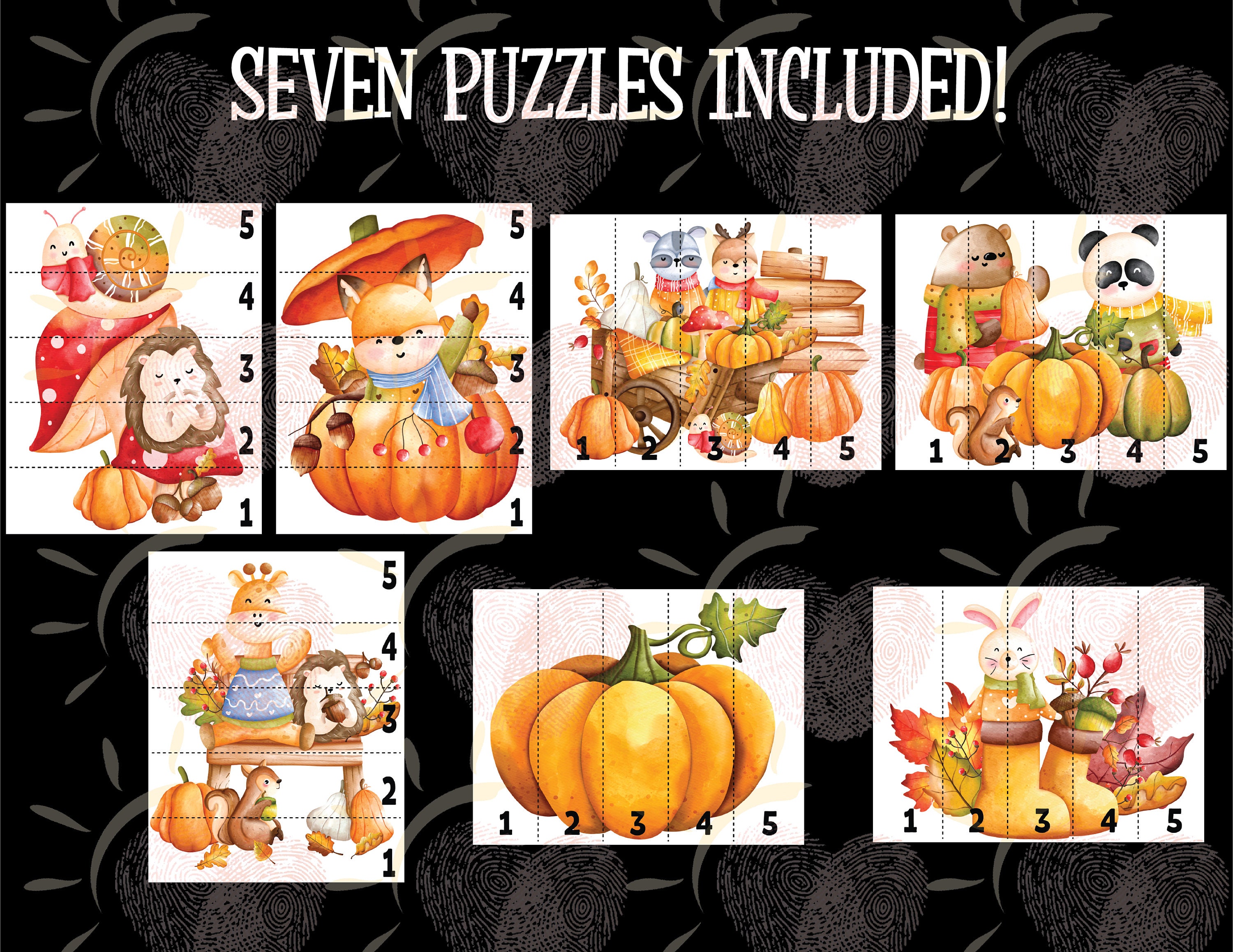 Fall Number Sequence Puzzle Printable Number Activity Math - Etsy