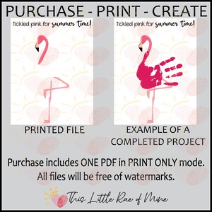 Tickled Pink for Summer Time - Flamingo - Summer Fun - Handprint Art ...