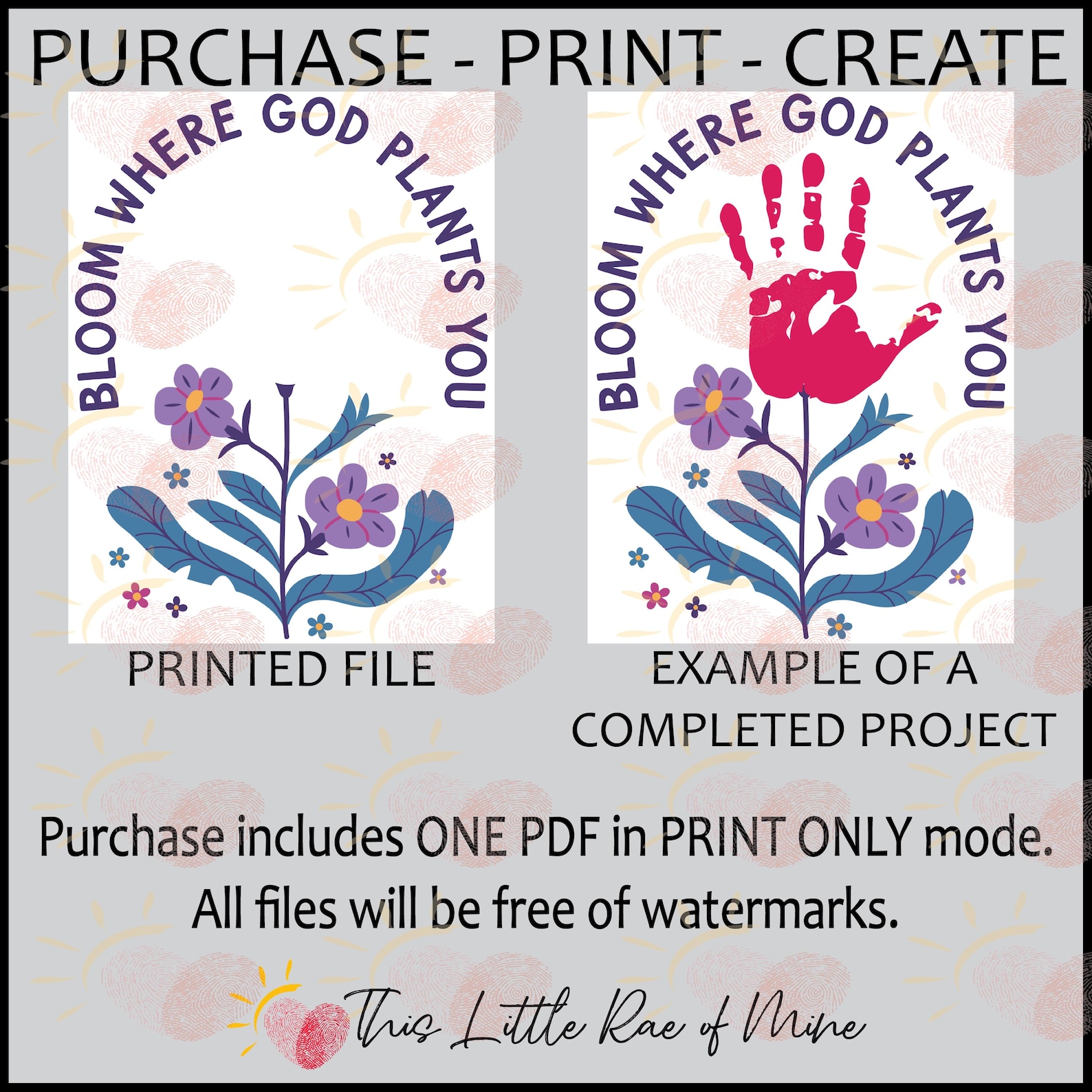 Bloom Where God Plants You - Flowers - Spring - Handprint Art ...