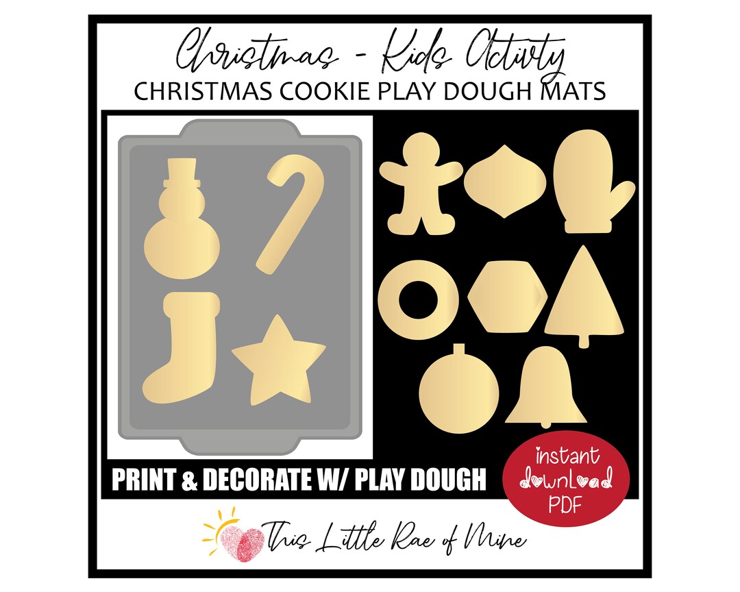 Christmas Cookies - Play Doh Dough Mats - Fine Motor Skills - Holiday ...