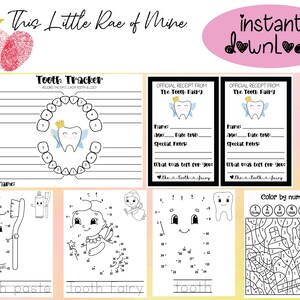 Tooth Tracker and Receipt - Tooth Fairy Certificate - Printable ...