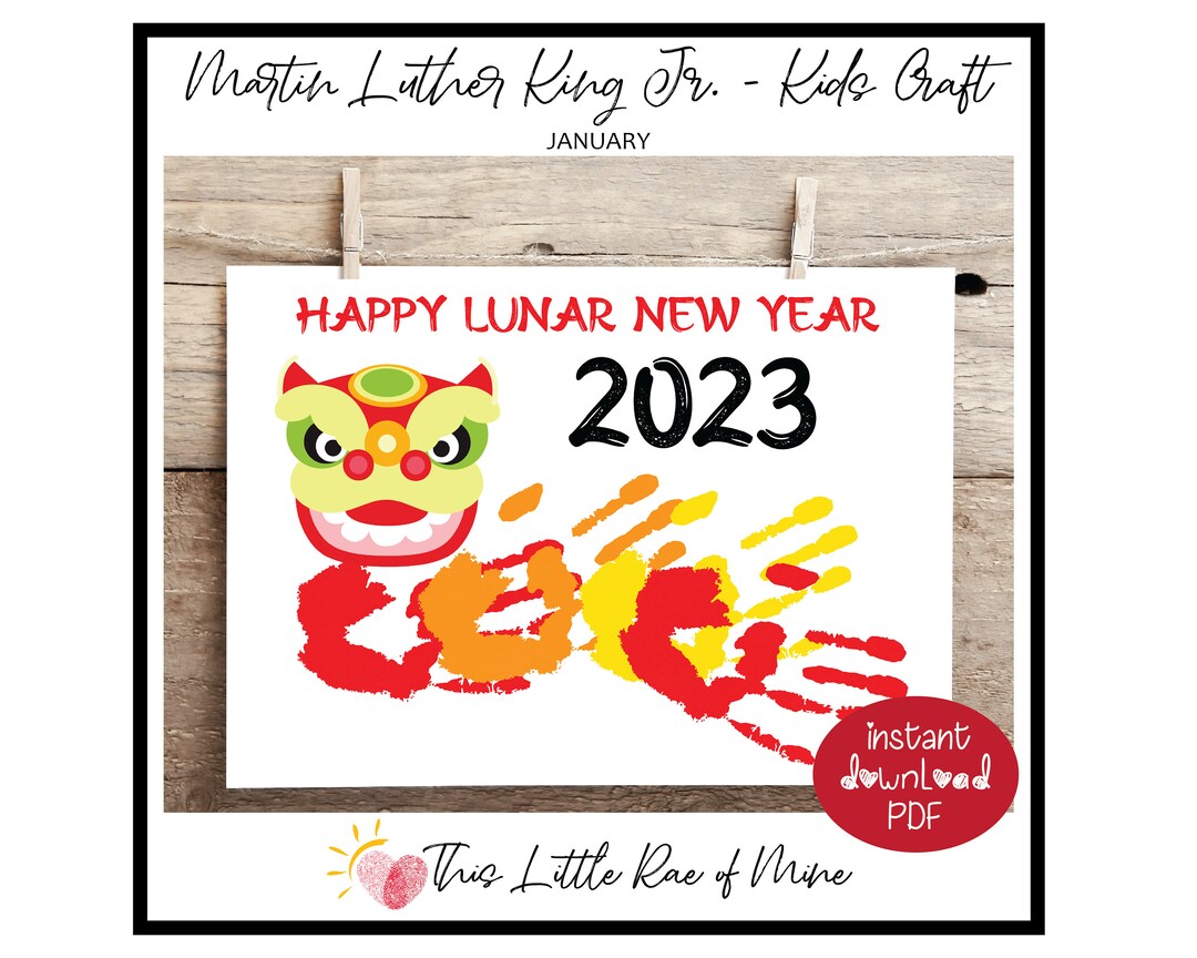 Lunar New Year Chinese New Year Dragon Handprint Art - Etsy
