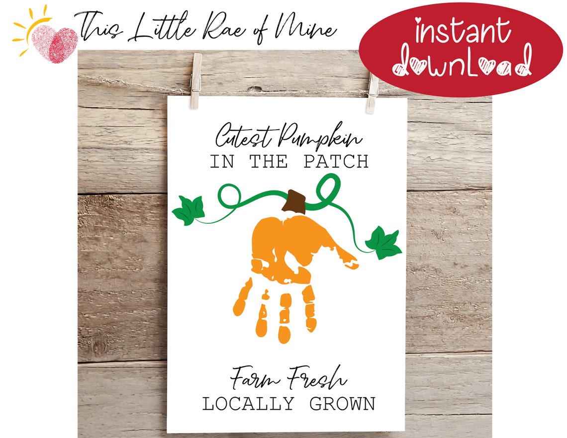 Cutest Pumpkin in the Patch Farm Fresh Handprint Art - Etsy