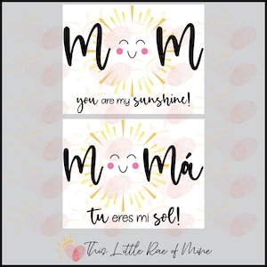 Mom - You Are My Sunshine - Handprint Art - Gift for Mom - Printable ...
