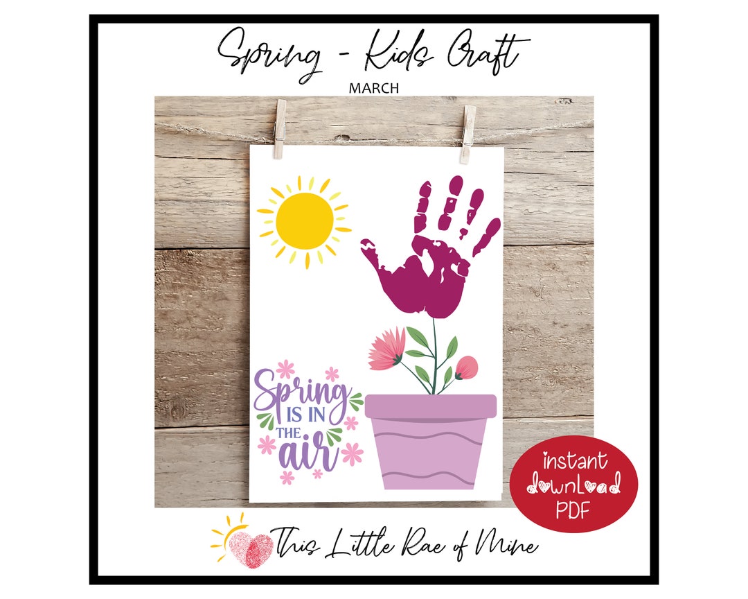 Spring is in the Air - First Day of Spring - Flowers - Handprint Art ...