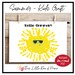 Hello Summer Sun Sun Rays Handprint Art Summer Fun Printable Handprint ...