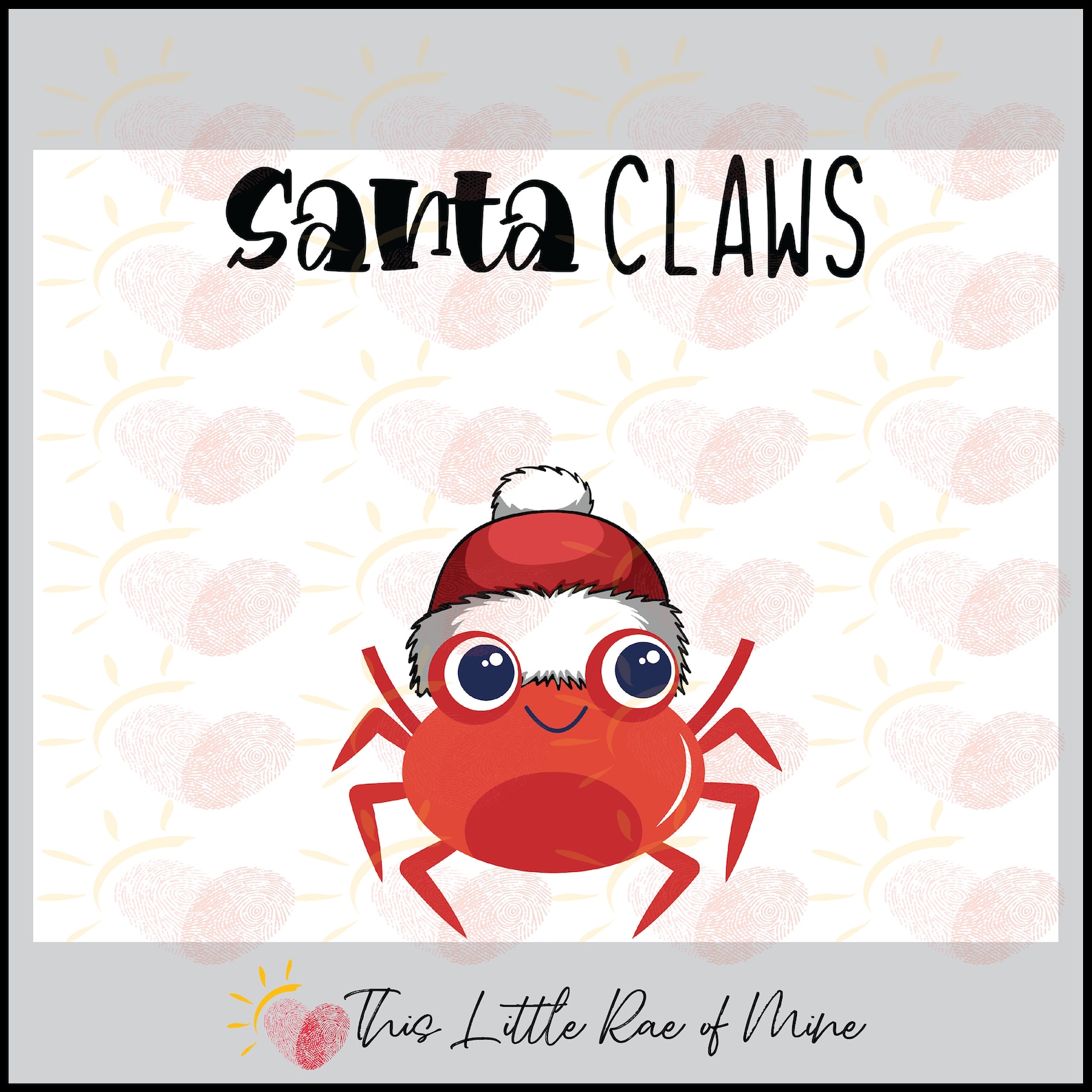 Santa Claws Crab Tropical Christmas in July Printable - Etsy