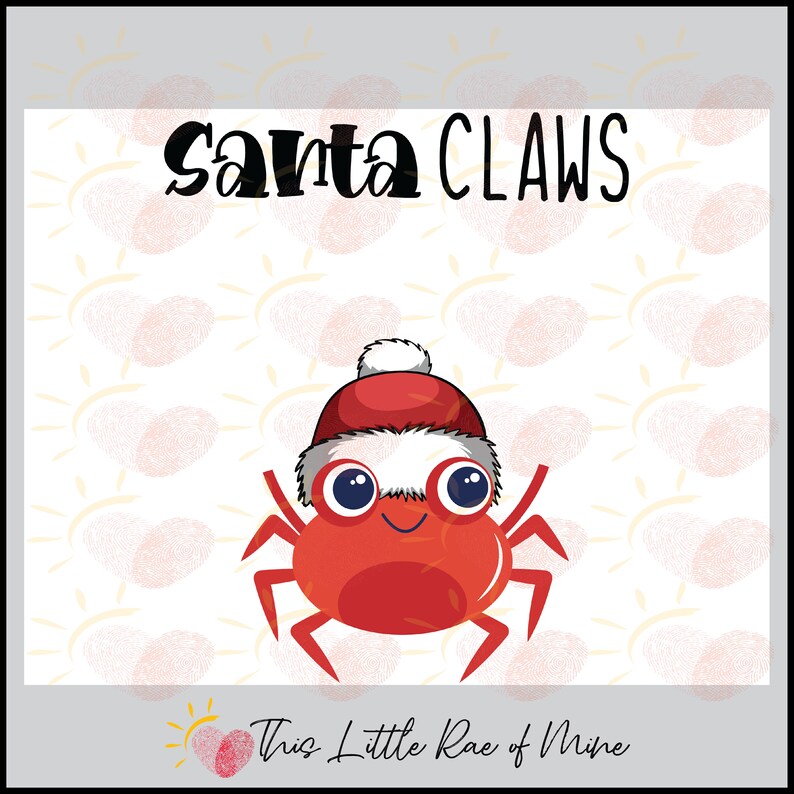 Santa Claws Crab Tropical Christmas in July Printable - Etsy