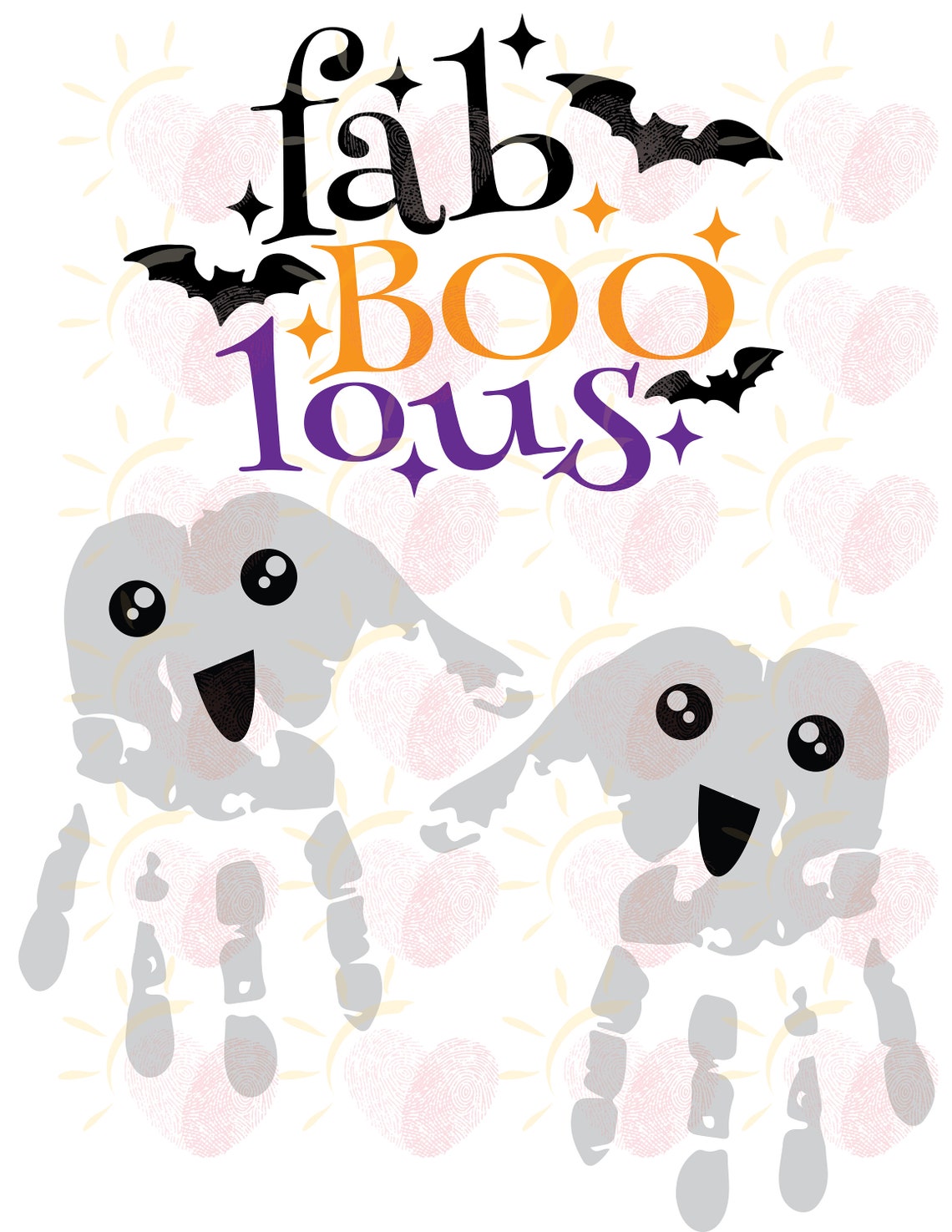 Fab BOO Lous Ghost Handprint Halloween October - Etsy