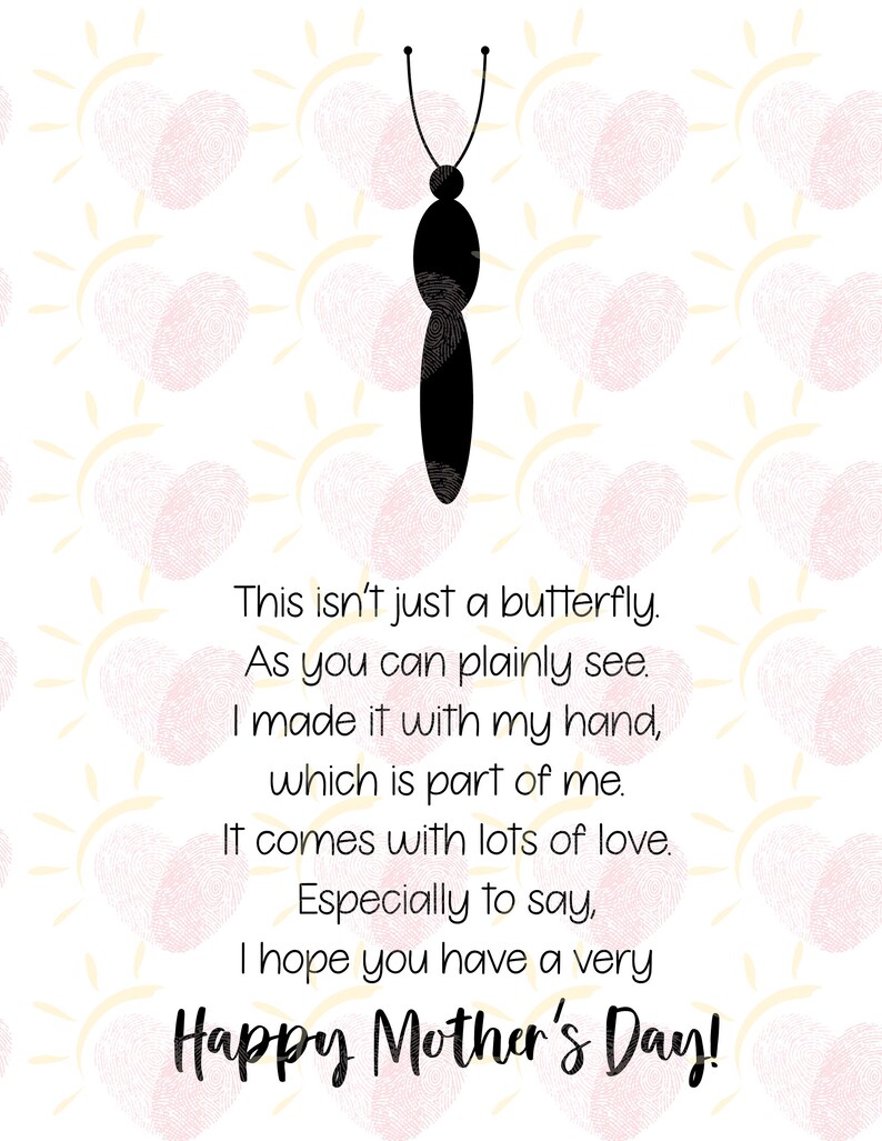 Butterfly Mother's Day Handprint Art Gift - Etsy