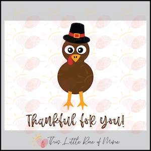 Thankful for You - Thanksgiving - Turkey - Feathers - Fingerprint Art ...