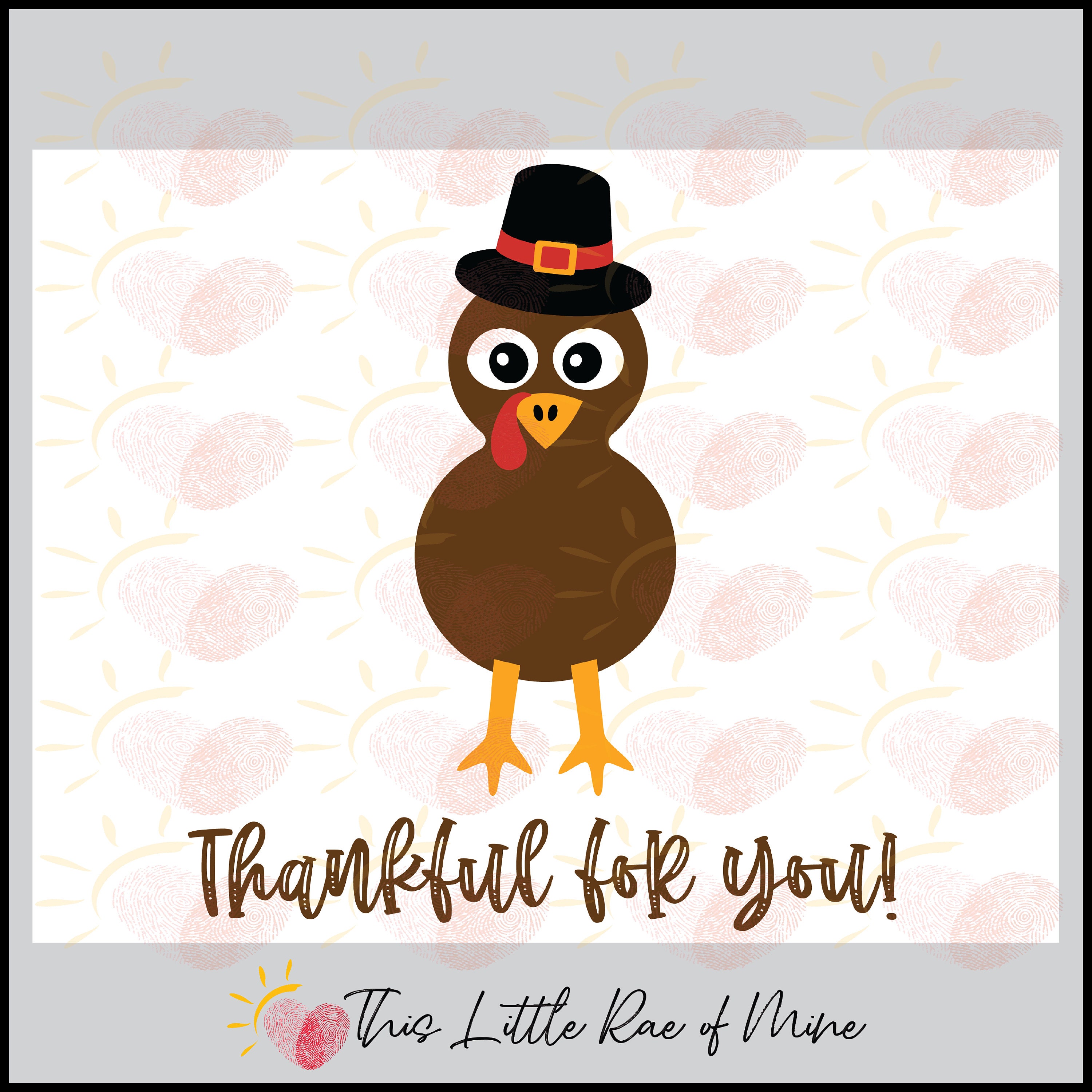 Thankful for You - Thanksgiving - Turkey - Feathers - Fingerprint Art ...