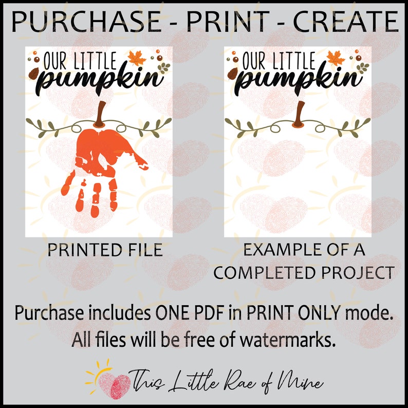 Our Little Pumpkin Pumpkin Patch Handprint Art Keepsake - Etsy
