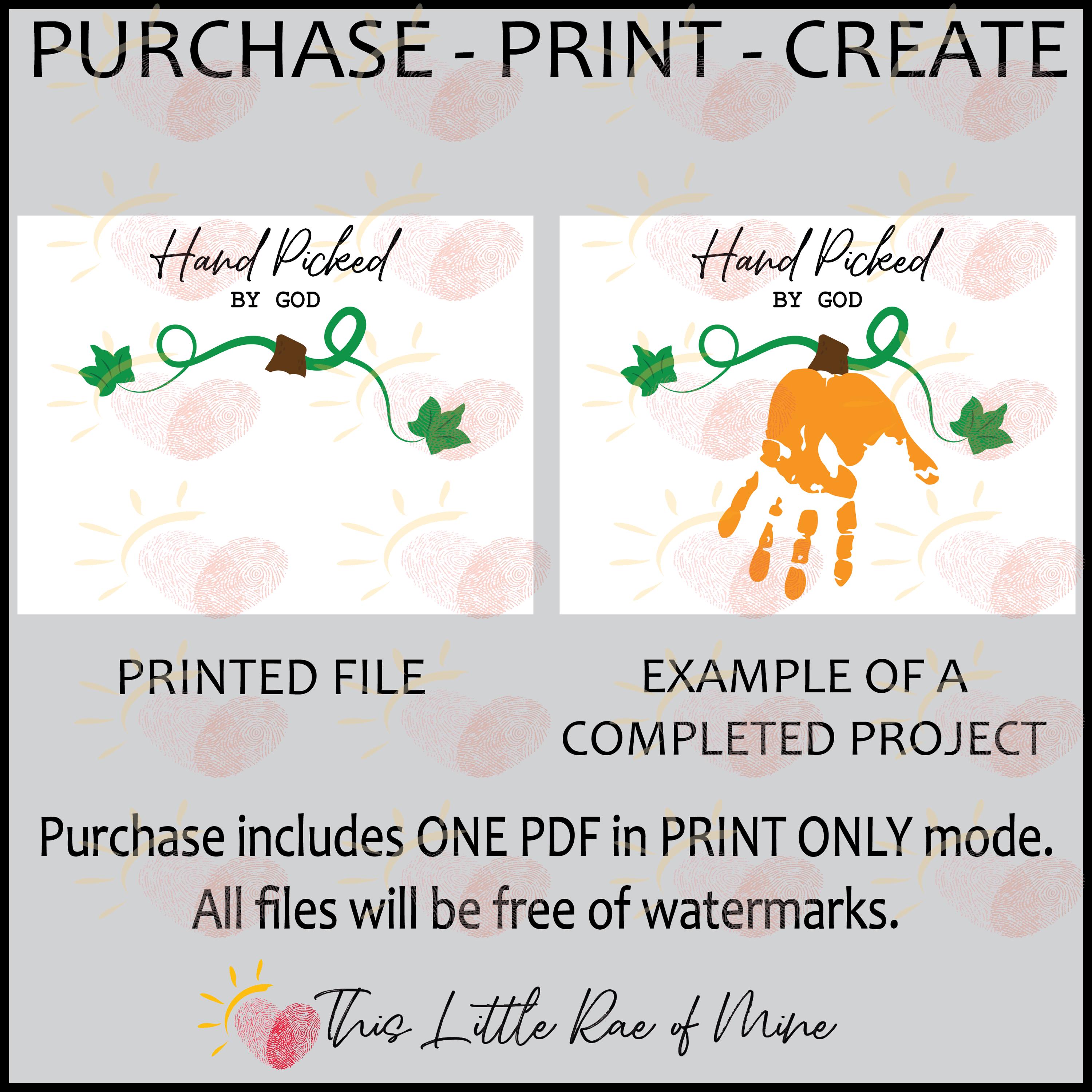 Hand Picked by God - Pumpkin - Fall - Autumn - Handprint Art ...