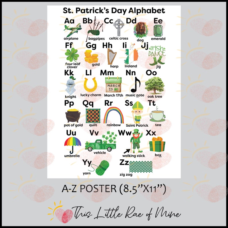 St Patrick's Day - Alphabet Poster and Cards - Printable Classroom ...