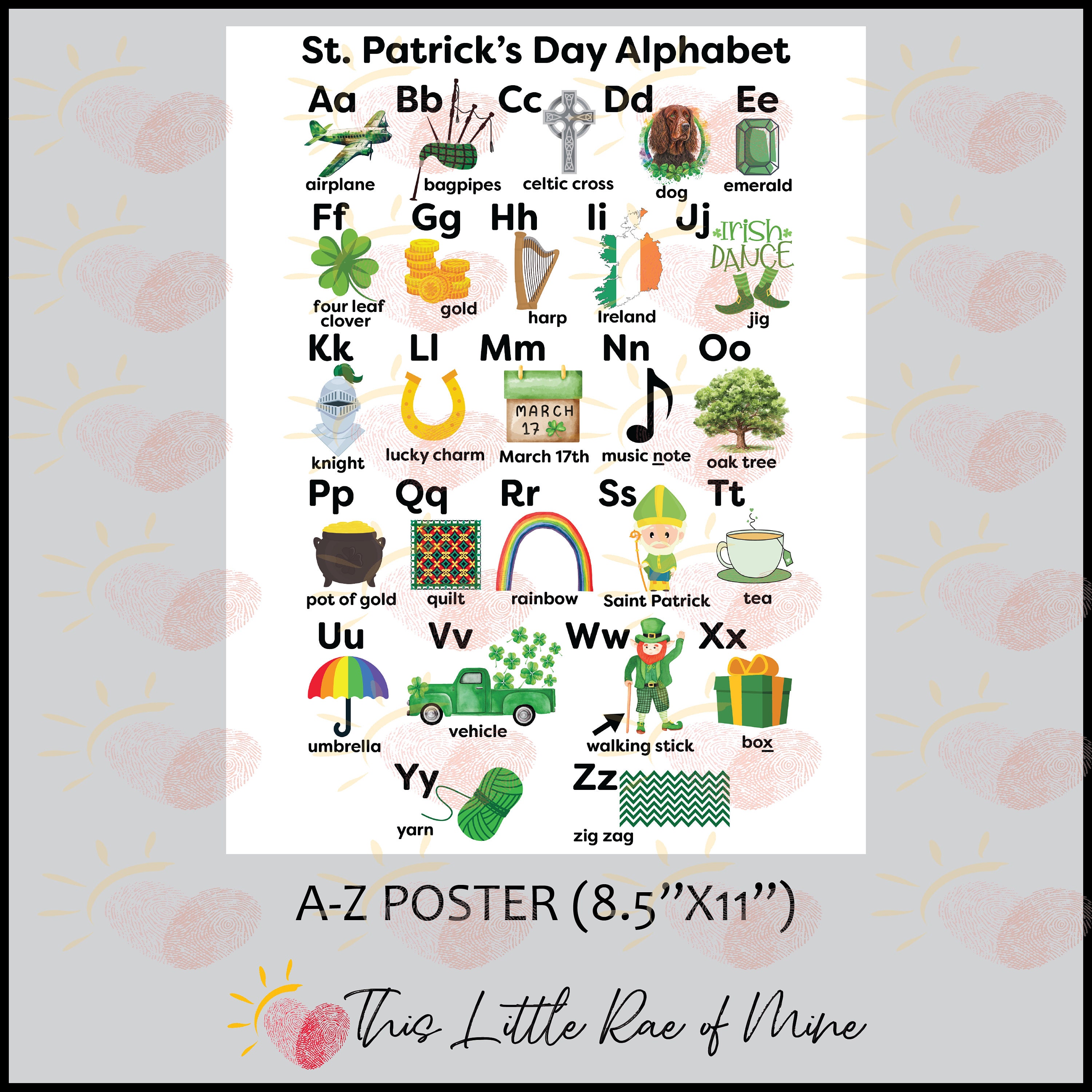 St Patrick's Day - Alphabet Poster and Cards - Printable Classroom ...
