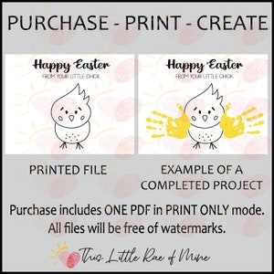 Happy Easter - Chick - Handprint Art - Keepsake - Spring - Printable ...