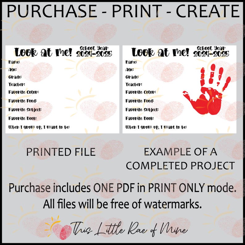 Last Day of School - Graduation Day – Keepsake - Handprint Art – DIY ...