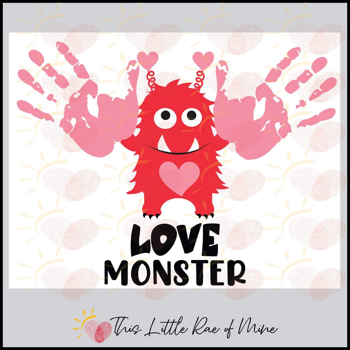 Love Monster Valentine's Day Printable Handprint Art - Etsy