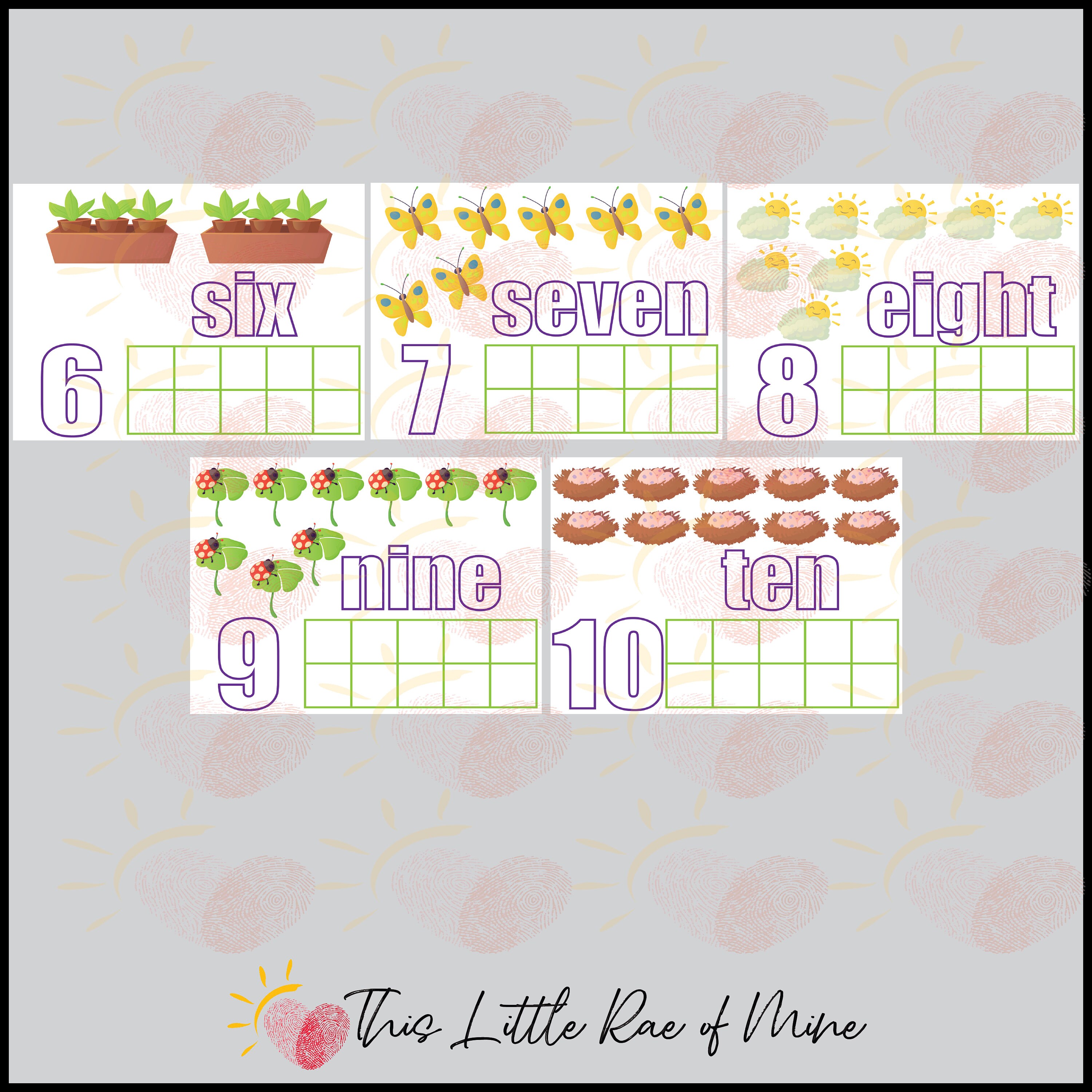 Spring - 10 Frame - Play Dough - Counting Mat - Printable - Math ...