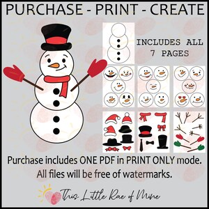 Build Your Own Snowman Christmas Winter Holiday Snow Printable Activity ...