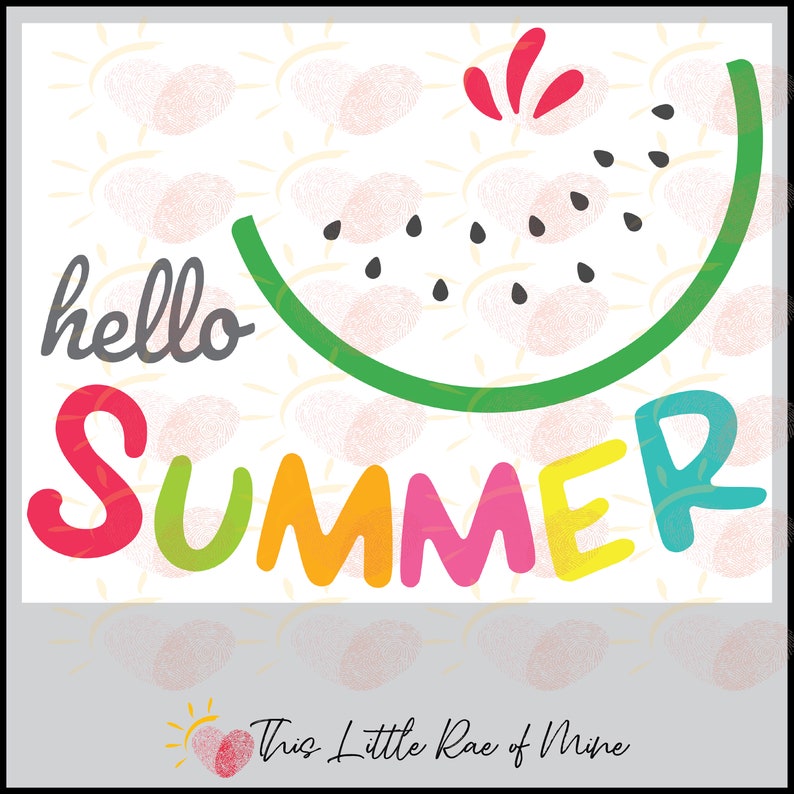 Hello Summer Watermelon Handprint Art Printable Summer - Etsy