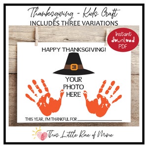 Happy Thanksgiving - Thankful for - Handprint Art - Photo - Keepsake ...