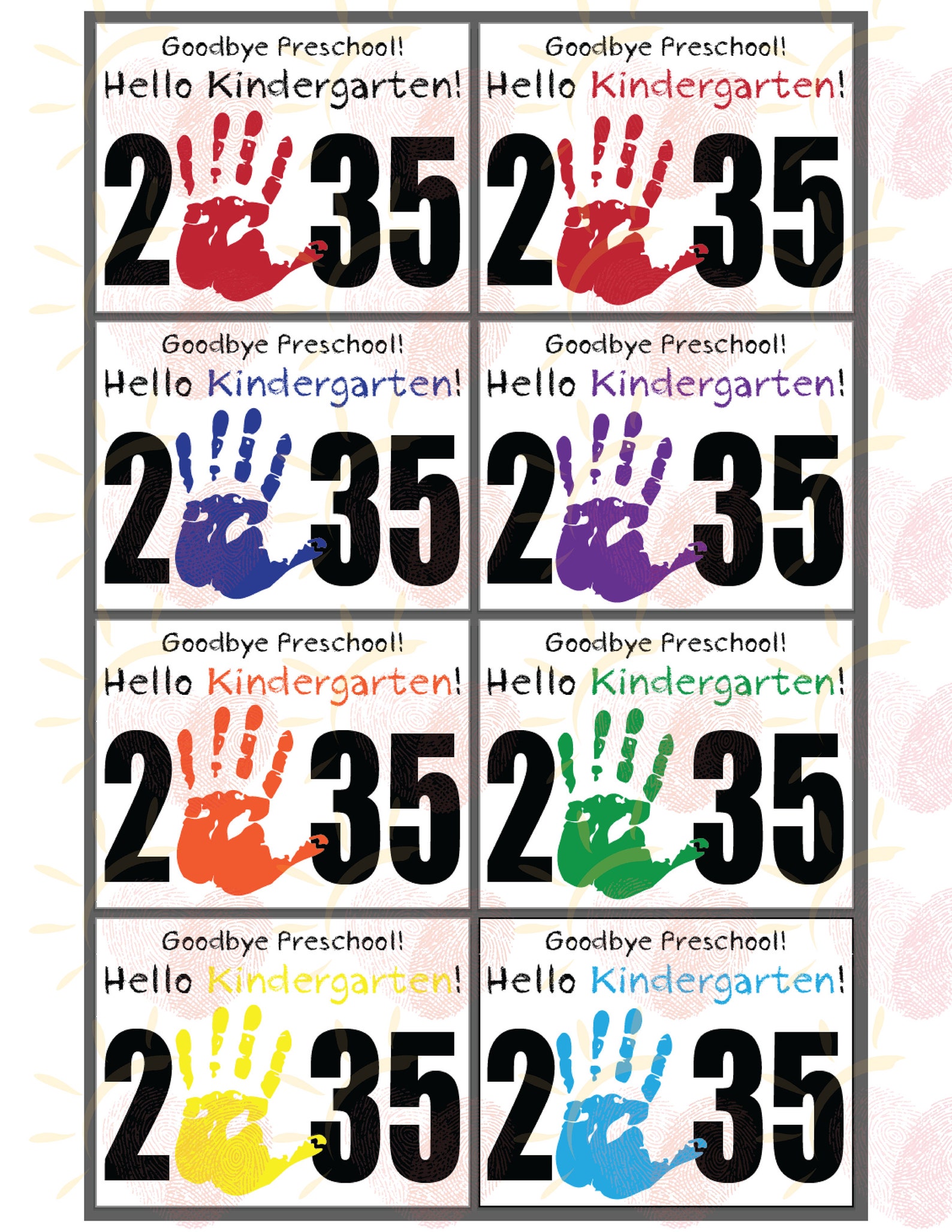 Preschool Prek Graduation Keepsake Handprint Art DIY Kid | Etsy