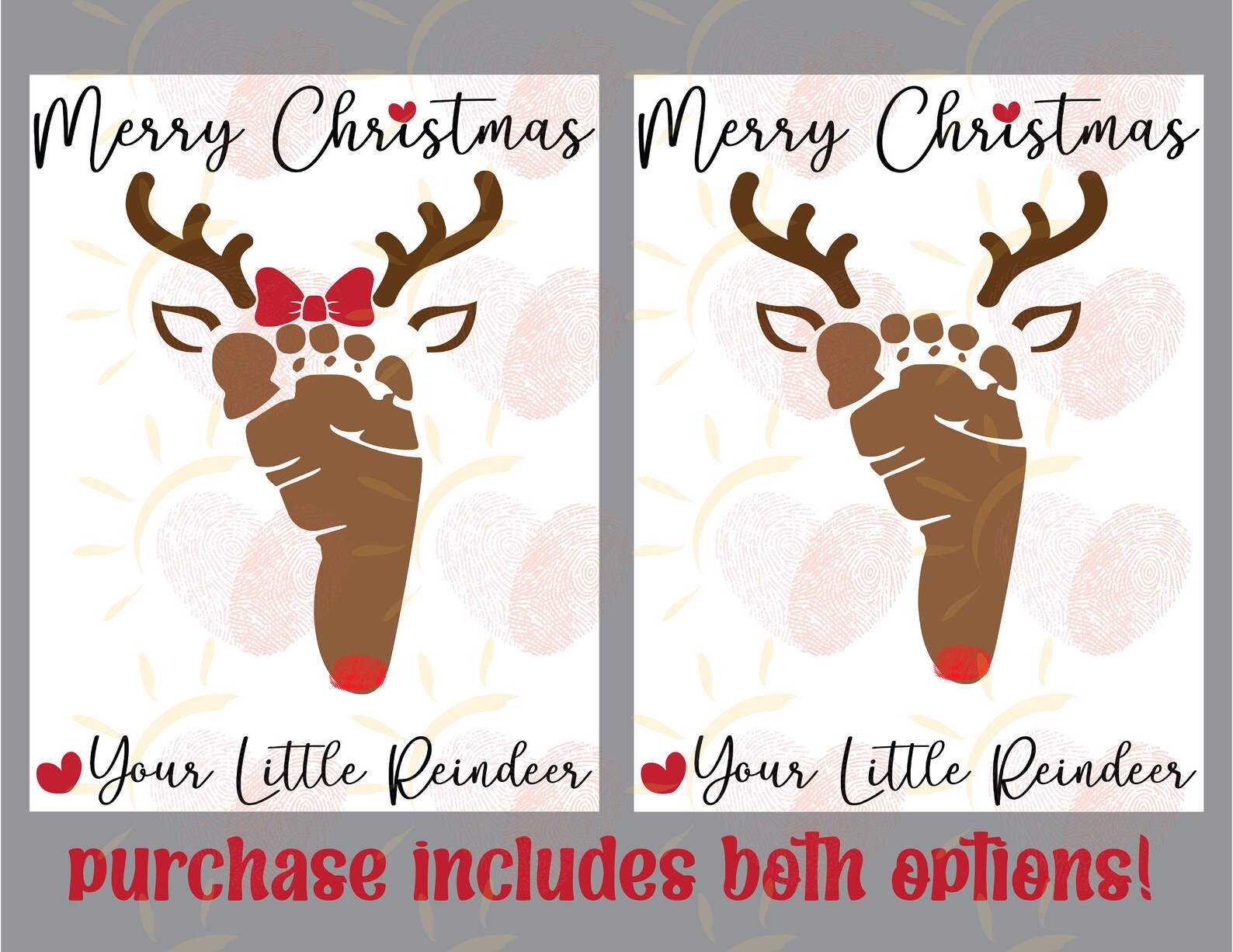 Little Reindeer Footprint Merry Christmas Handprint Art - Etsy