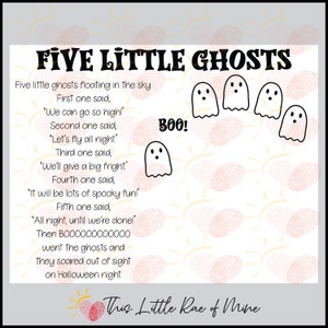 Five Little Ghosts - Halloween - Poem - Handprint Art - Keepsake ...