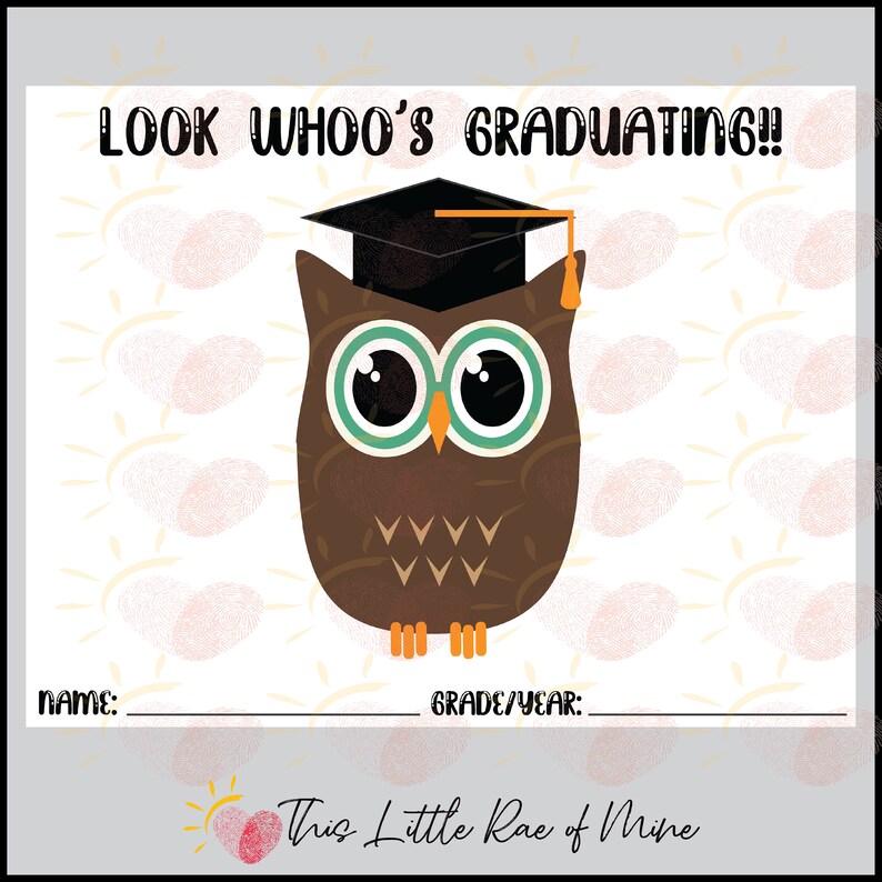 Owl Graduation Day Preschool Prek Kindergarten - Etsy