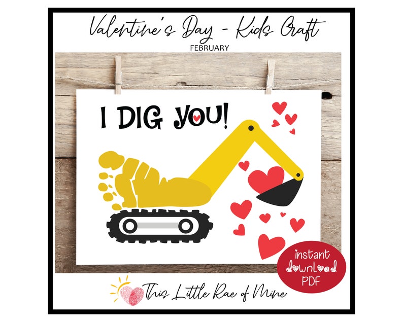 I Dig You - Construction Vehicle - Valentine's Day - Printable ...