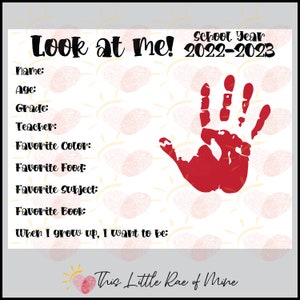 Last Day of School Graduation Day Handprint Art DIY Kid Craft Printable ...