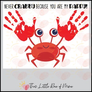 Never Crabby - Crab - Summer - Father's Day - Birthday - Printable ...
